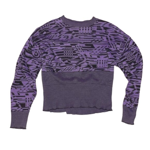 Head | Sweaters | 9s 80s Geometric Abstract Cropped Sweater Retro Goth ...